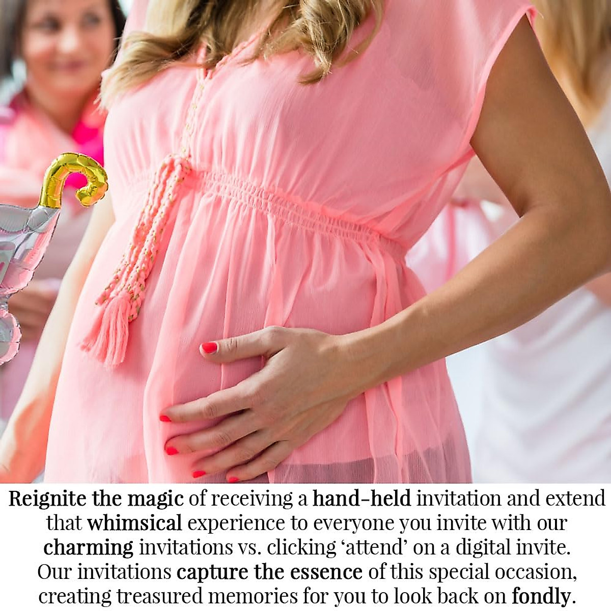 Amanda Creation Little Bunny Rabbit Baby Shower Invites for Girls, 20 5x7 Double Sided Fill In Pink Bunny Invitations with Twenty White Envelopes Floral Cards It’s A Girl