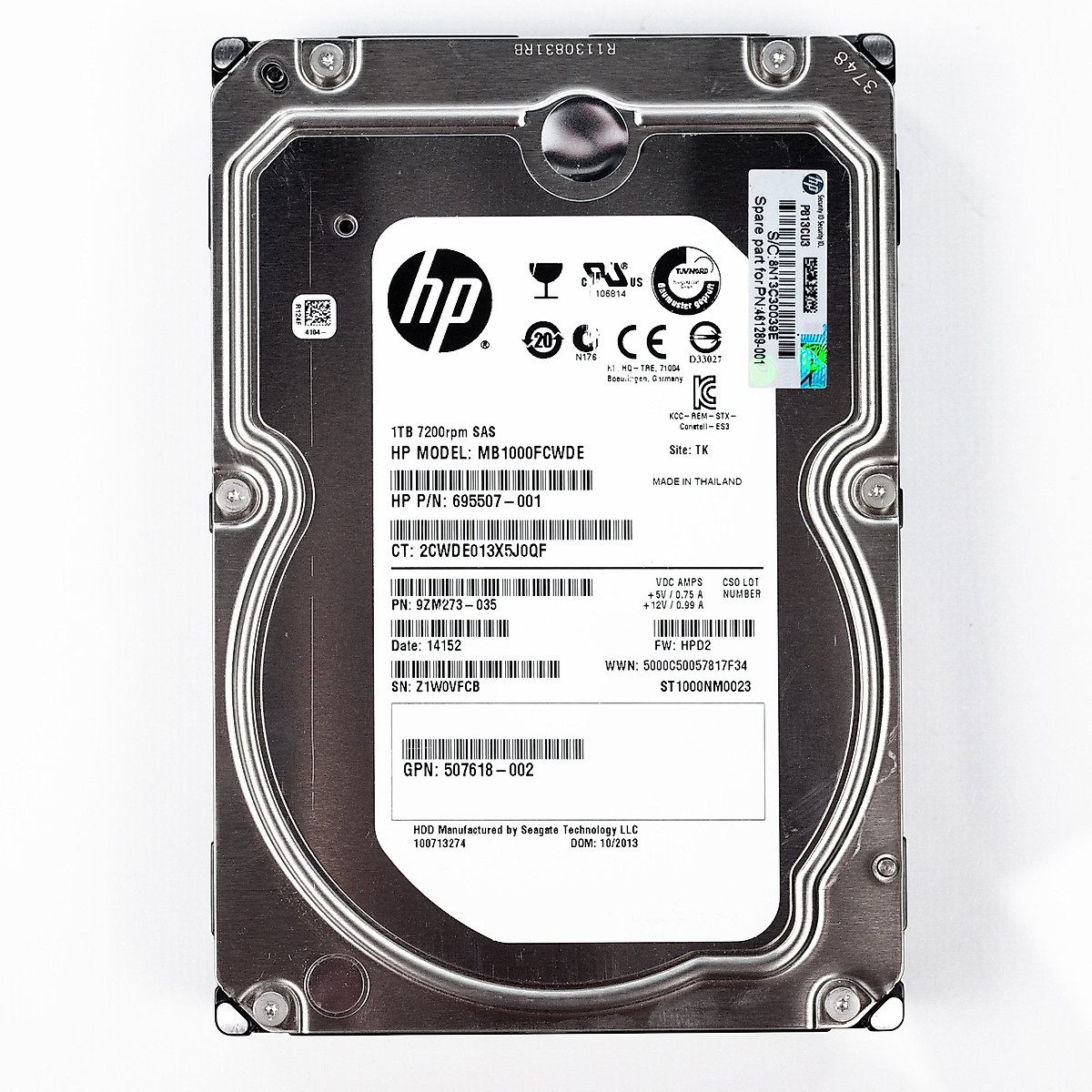 Mb1000fcwde Hewlett-Packard 1Tb 7200Rpm Dp Lff Sas Hard Drive