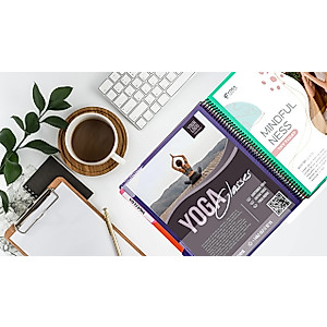 PERFORMORE 12 Pocket Spiral Subject Organizer with 6 Dividers, Folder Organizer Binder with Front Cover Pocket and Customizable Cover, Erasable Write On Tabs for Documents Files Projects