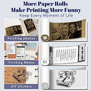 PokeLabel Portable Mini Sticker Printer, M02D Portable Wireless Printer with 1 Roll Paper, Compatible with iOS Android, Pocket Printer for Small Business, Bullet Journal, Work Plans, Memos