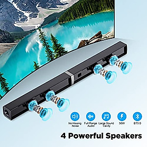 MZEIBO TV Sound Bar, Sound Bars for TV Bluetooth 5.0 Soundbar 50W 32Inch Split Soundbars with HDMI-ARC/Optical/AUX Connection, 2-in-1 Detachable Soundbar for Home Theater Audio