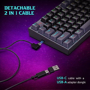 Redragon Mechanical Gaming Keyboard, Wired Mechanical Keyboard with 94 Keys, Programmable Macro Editing, Numeric Pad, Red Switches, Compact Keyboard Mechanical for Pc Mac Ipad, Black Gray