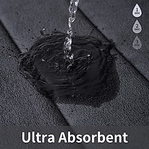 ROSMARUS Memory Foam Bath Mat 20” x 32”, Water Absorbent Shower Mat, Thick Bath Rugs for Bathroom Non Slip with PVC Backing, Ultra Soft Bathroom Rugs for Bathroom Floor & Tub, Charcoal Gray