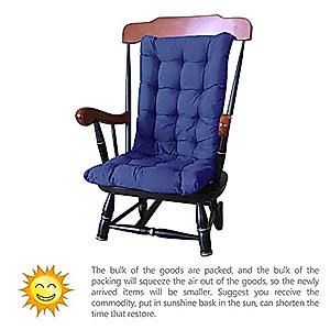 Sundaylike High Back Patio Chair Cushions Outdoor, Rocking Chair Cushions Set with Ties, Thickened Patio Chaise Lounger Swing Bench Cushion Loveseat Recliner Pads Mat Garden (Navy Blue)