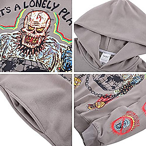 NAGRI Kanye It's A Longly Palace Hoodie Men's Graphic Hooded Sweatshirt Long Sleeve Pullover Hoodie Large,light Grey
