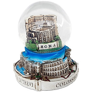New Italiano Souvenir Snowdome Italy Snowglobe Rome Colosseum Italia 9.5cm