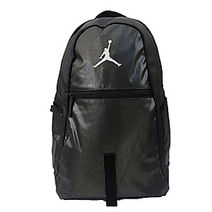 Nike Michael Jordan Air Jumpman Backpack Bookbag, BLACK/SILVER LAPTOP STORAGE