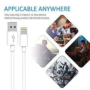 plmuzsz (Apple MFi Certified) iPhone Charger Cable, 3Pack Data Sync Charging Cords with 3Pack USB Wall Charger Travel Plug Adapter Compatible iPhone 12 Pro/11 Pro/Xs/XR/X/8/8Plus and More