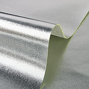 Glitter Faux Leather Sheets Glitter Fabric 12"x54" Soft and Waterproof Shiny Synthetic Leather Material for Sew,Bows,Earrings,DIY Crafts (Silvery)