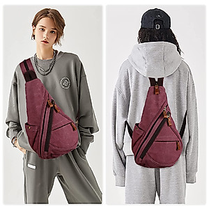 HuxFam Small Sling Crossbody Backpack Multipurpose Casual Daypack Backpacks Outdoor Cycling Hiking Travel