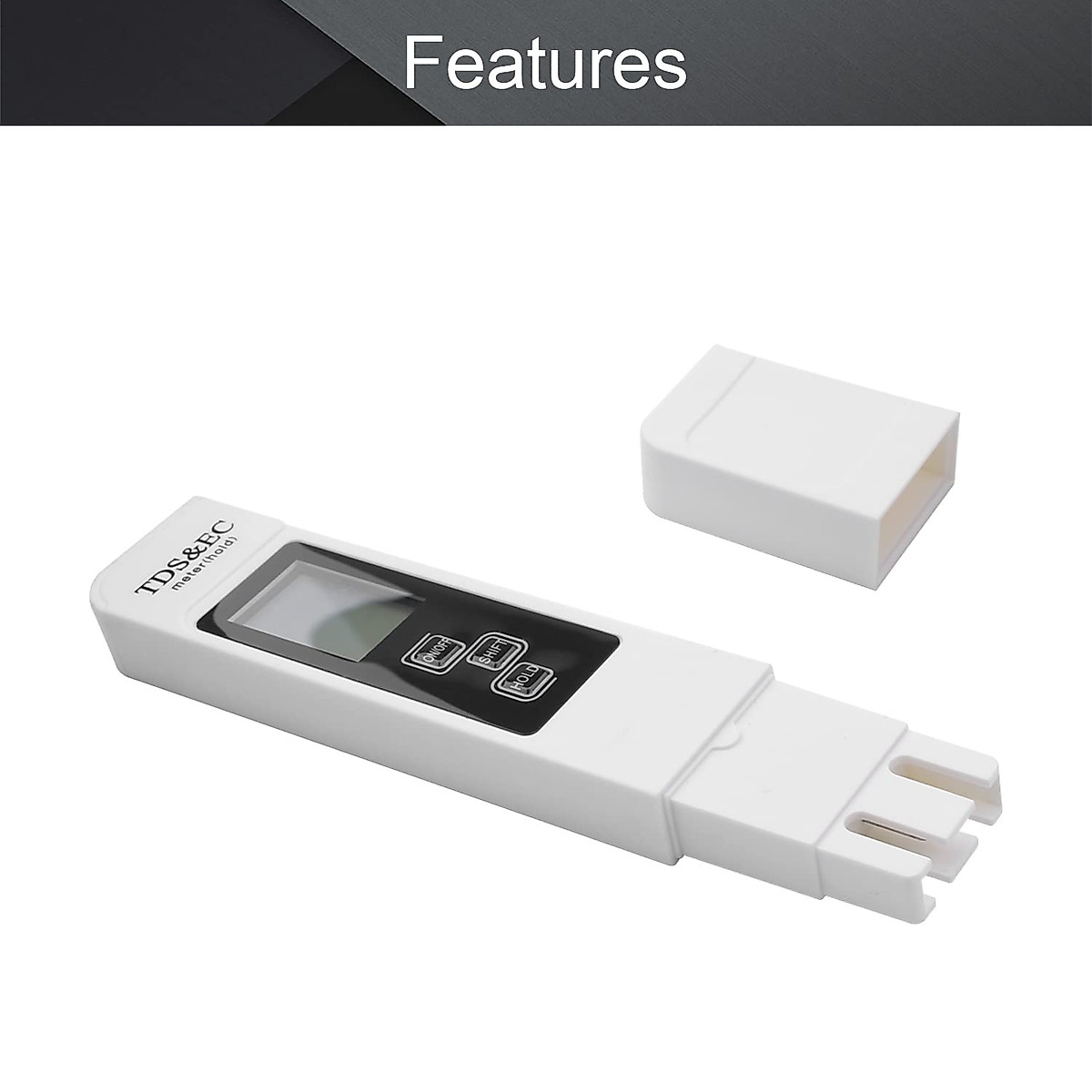 Othmro TDS & EC Tester TDS Three in one Handheld Tester 1-9990PPM 1 Resolution Plastic+304 Stainless Steel White 1PCS