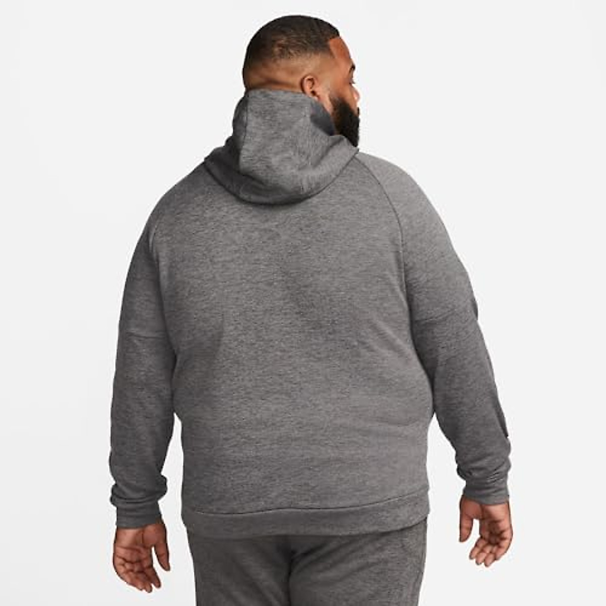 Nike Therma-FIT Men's Pullover Fitness Hoodie, (Small, Charcoal Heather/Dark Smoke)