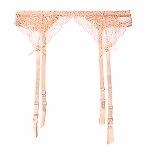 Aneliya Women's Lace Garter Belt for Thigh High Stockings(Beige)