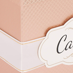 Merry Expressions 10" Rose Gold Card Box, Party Card Holder, Money Gift Box for Wedding Reception, Honeymoon, Graduation, Birthday, Sweet 16, Bridal or Baby Shower - Wedding Gift Table Decoration