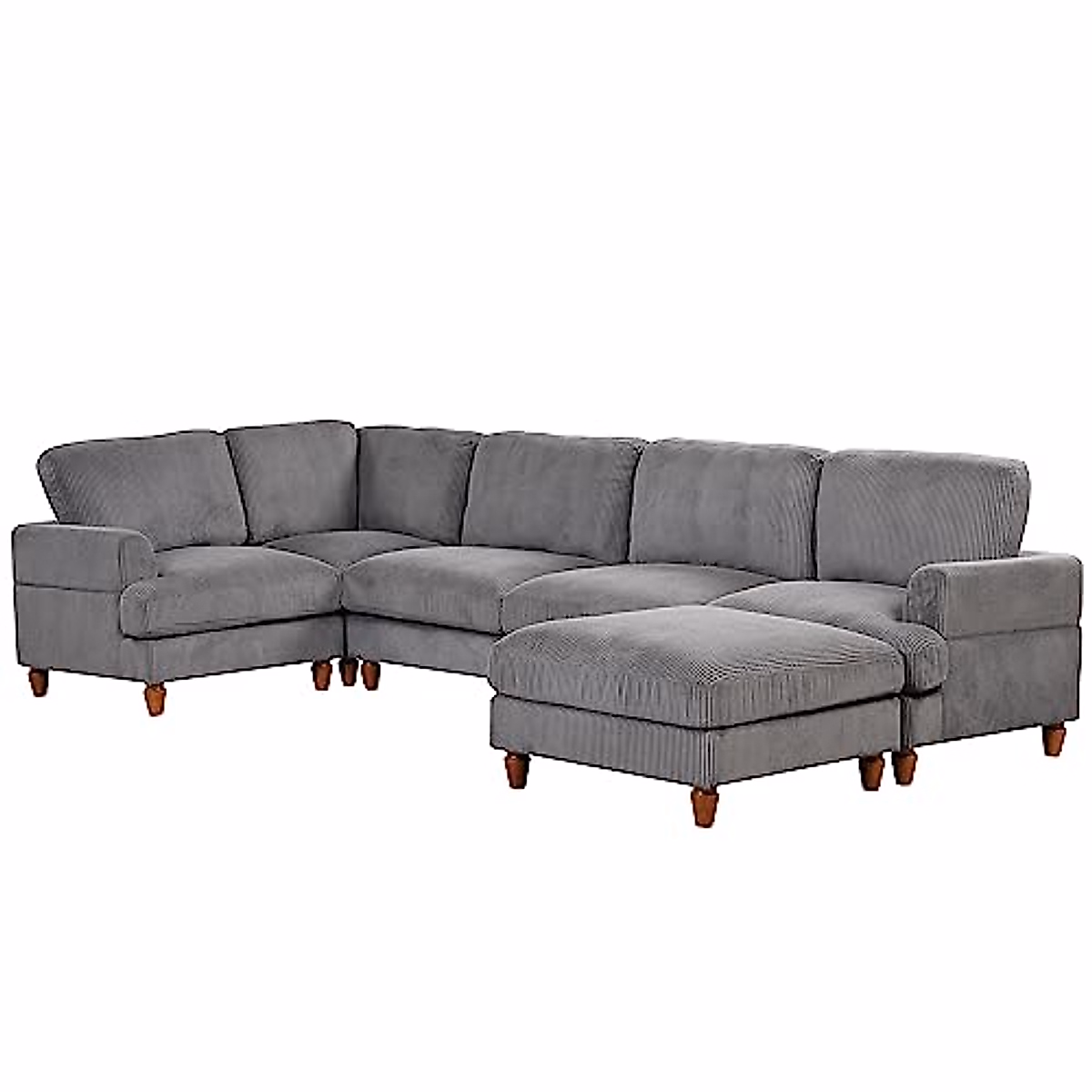 Free Combination Oversized Modular Sectional Sofa with Ottomans ,6 Seater Corduroy Upholstery L/U Shaped Reversible Corner Couch ,98" Sleeper Sofa&Couch Convertible Sofabed for Living Room Office