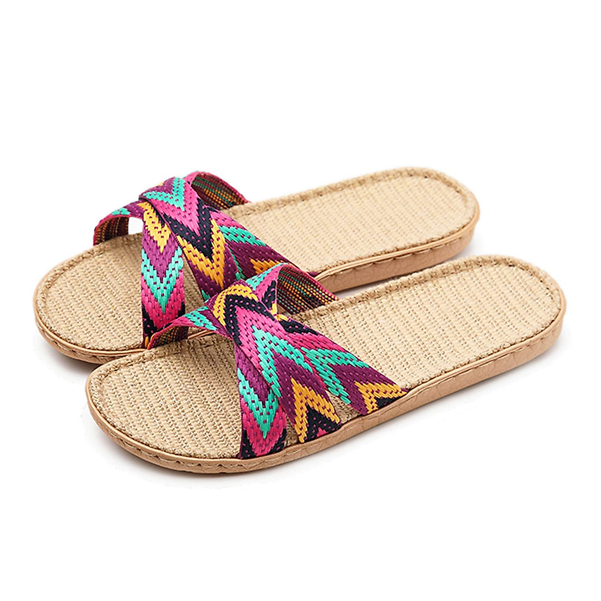 Yuanjay Sandal for Women Slingback Summer Flats Wedge Sandals Open Toe Anti Slip Beach Comfort Walking Slippers Slides Shoes