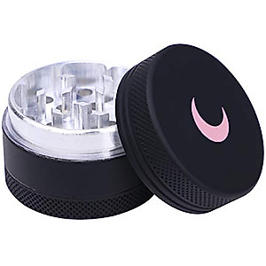 Brando Moon 1.5 inch Black with Pink Moon Kitchen Crusher - 3 Piece Small Metal Matte Crusher