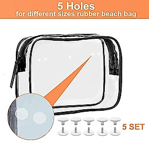 Everfunny 3 Packs Clear Bogg Beach Tote Bag with 2 Pack Insert Hooks Accessories for Bogg Bags Travel Makeup Clean Toiletry Brush Organizer Cosmetic Divider Storage Inner Pouch