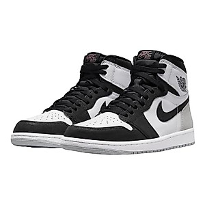 Nike Men's Air Jordan 1 High Retro OG 'Brotherhood' Basketball Shoes, White/Black-grey Fog-bleached, 13