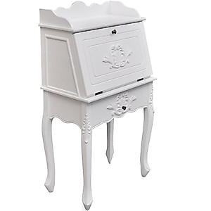 GOLINPEILO Wooden French Secretary Desk a Small Drawer and Shelves for Living Room, Bedroom