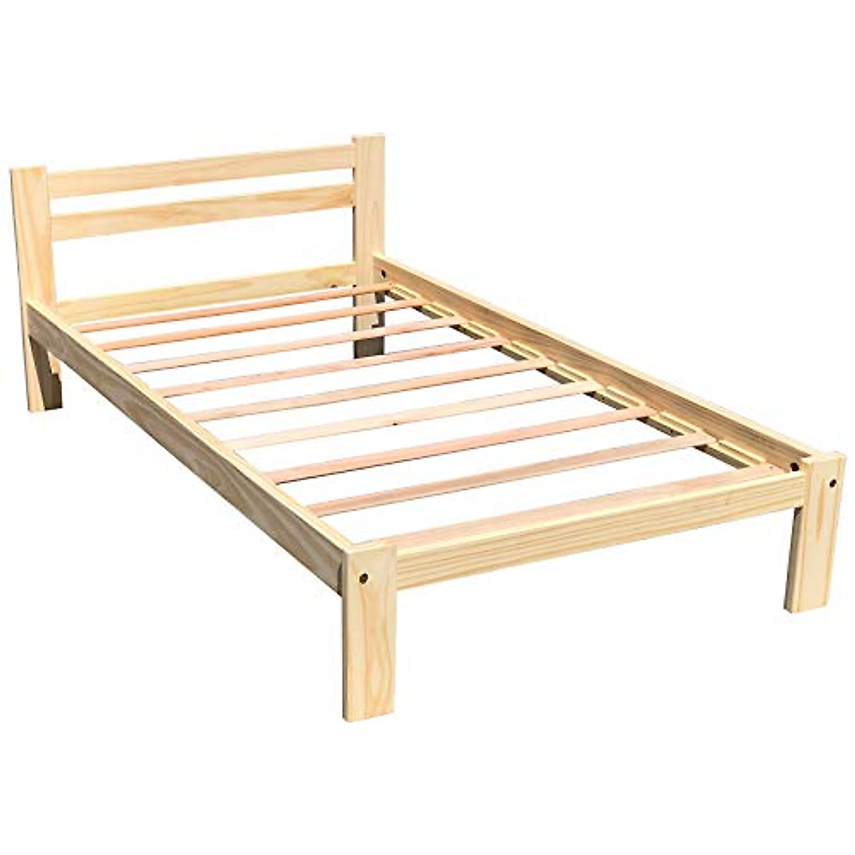Twin Trundle Bed Wooden Bed Solid Pine Wood with Slats Support Unfinished Single Wooden Bed Frame Suitable for Bedroom and Wheeled Trundle Bed