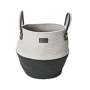 Household Essentials Bono Basket, Cotton, Gray and White