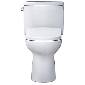 TOTO WASHLET+ Drake II Two-Piece Elongated 1.28 GPF Toilet and WASHLET+ S7 Contemporary Bidet Seat, Cotton White - MW4544726CEFG#01