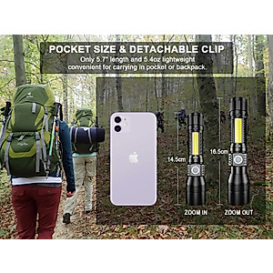 UV Flashlight Black Light, USB Rechargeable Flashlight with Magnetic Base - 1000lm High Light, Side Light, 7 Modes, Zoomable, Waterproof – LED Torch for Mechanics Pet Urine Stains Detection (1)