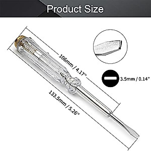 Fielect 3Pcs Tester Screwdriver, Voltage Detector Pen Light Circuit Tester Electric Test Pen Screwdriver AC/DC 100-500V