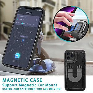 FYY Designed for iPhone 13 Pro 5G Case, [Support Magsafe Charging] 2-in-1 Magnetic Detachable Wallet Phone Case with Card Holder Protective Cover for iPhone 13 Pro 5G 6.1" Black