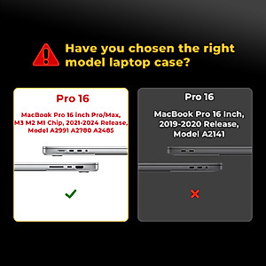 EooCoo Hard Case Clear Compatible for Newest MacBook Pro 16 Inch Case Release 2023 2022 2021 Model M2 A2780 M1 Pro M1 Max A2485 with Keyboard Cover, Screen Protector - Crystal Clear