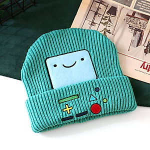 Ohjijinn Adventure Anime Beanie Unisex Knitted Hats, Cute Slouchy Warm Cap, Cartoon Winter Soft Headwear Funny Hat for Men Women