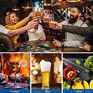 2 Pack Large Ice Cube Tray, Silicone Ice Cube Tray with Lid 6 Cavities Reusable & Flexible Designed BPA Free 2 Inch Ice Cube Mold Maker for Whiskey, Cocktail, Juice (Black)