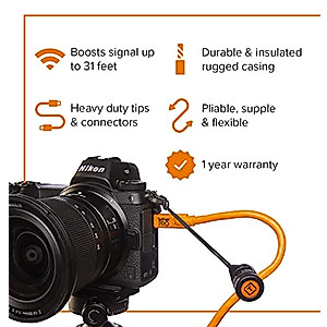 Tether Tools TetherPro USB 2.0 to USB Female Active Extension Cable Cable | for Fast Transfer Between Camera and Computer | High Visibility Orange | 16 Feet (5 m)