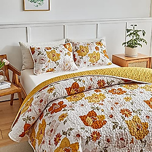 UOZZI BEDDING Quilt Set Queen Full Size 88x88 3 PC Reversible Soft Microfiber Lightweight Coverlet Bedspread Summer Comforter Set Bed Cover for All Season (1 Quilt+ 2 Shams)