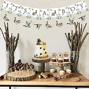 Mallard Duck Baby Shower Banner Decorations, It’s A Boy Duck Theme Rustic Garland Bunting Set Pregnancy Celebration Gender Reveal Party Supplies for Boy