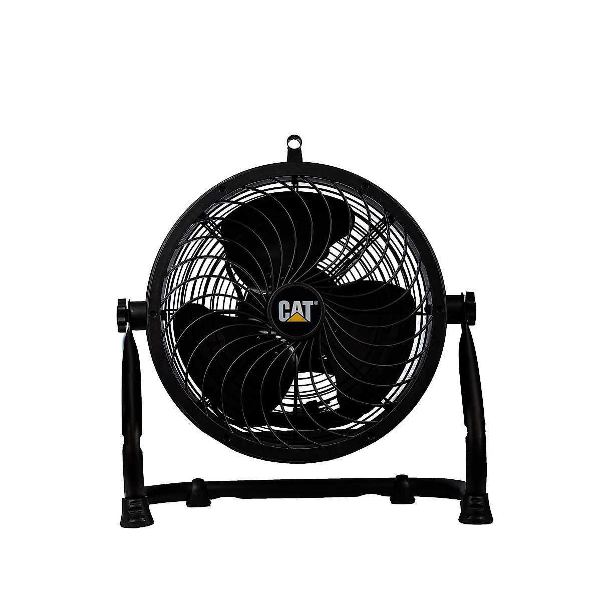 CAT by CATERPILLAR HVD-14AC - 14" High-velocity Drum Air Circulator Fan with 360-degree Pivoting Head, and Dual Ball Bearing 4-speed Motor, BLACK