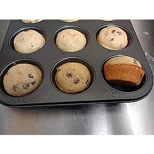 Tezzorio 12-Cup Muffin Pan/Cupcake Pan, 14 x 11-Inch Nonstick Carbon Steel Muffin Pan, Professional Bakeware