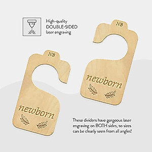 Baby Closet Dividers (Classic) by Eli with Love - 8 Premium Wood Double Sided Baby Closet Size Dividers - Ideal Baby Clothes Dividers for Closet – Organize Nursery Closet Hangers by Size/Age