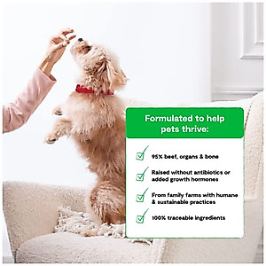 Open Farm Freeze Dried Raw Dog Food, Humanely Raised Meat Recipe with Non-GMO Superfoods and No Artificial Flavors or Preservatives, Grass Fed Beef Recipe Freeze Dried - 3.5oz