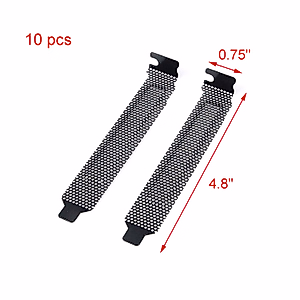 Geesatis 10 PCS Dust Filter Blanking Plate PCI Slot Cover Computer Case Hard Steel PCI Dust Filter(Black) with Mounting Screws