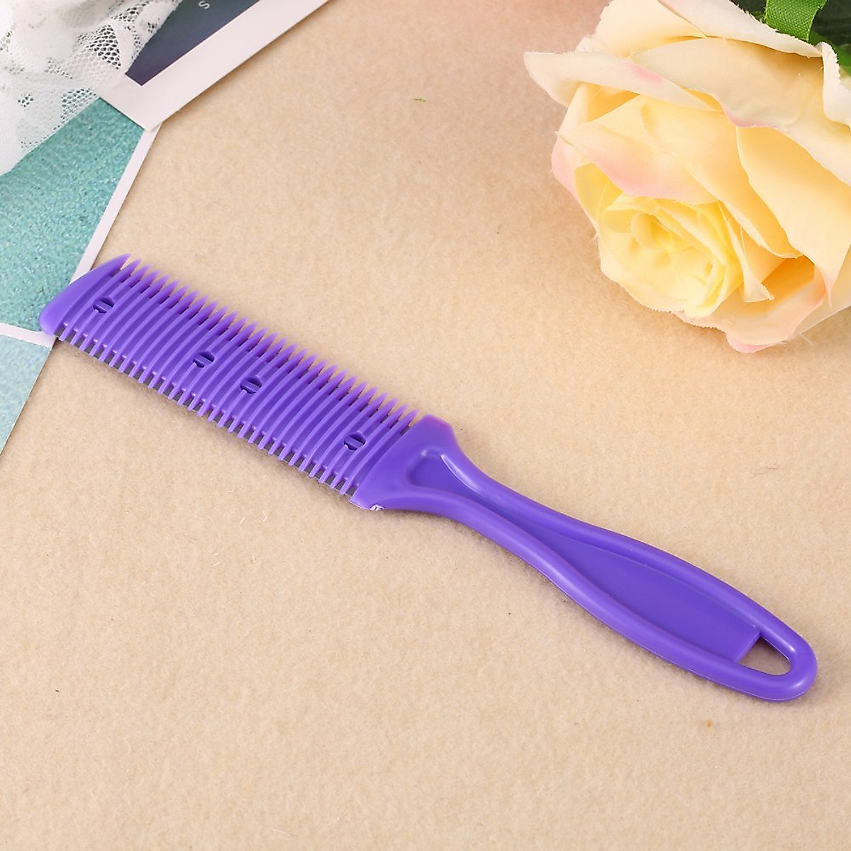 Hair Razor Trimmer Comb, Dual Sides Cutting Slim Haircuts Blade Hair Trimmer Comb for Beauty Salon Home Hairdressing