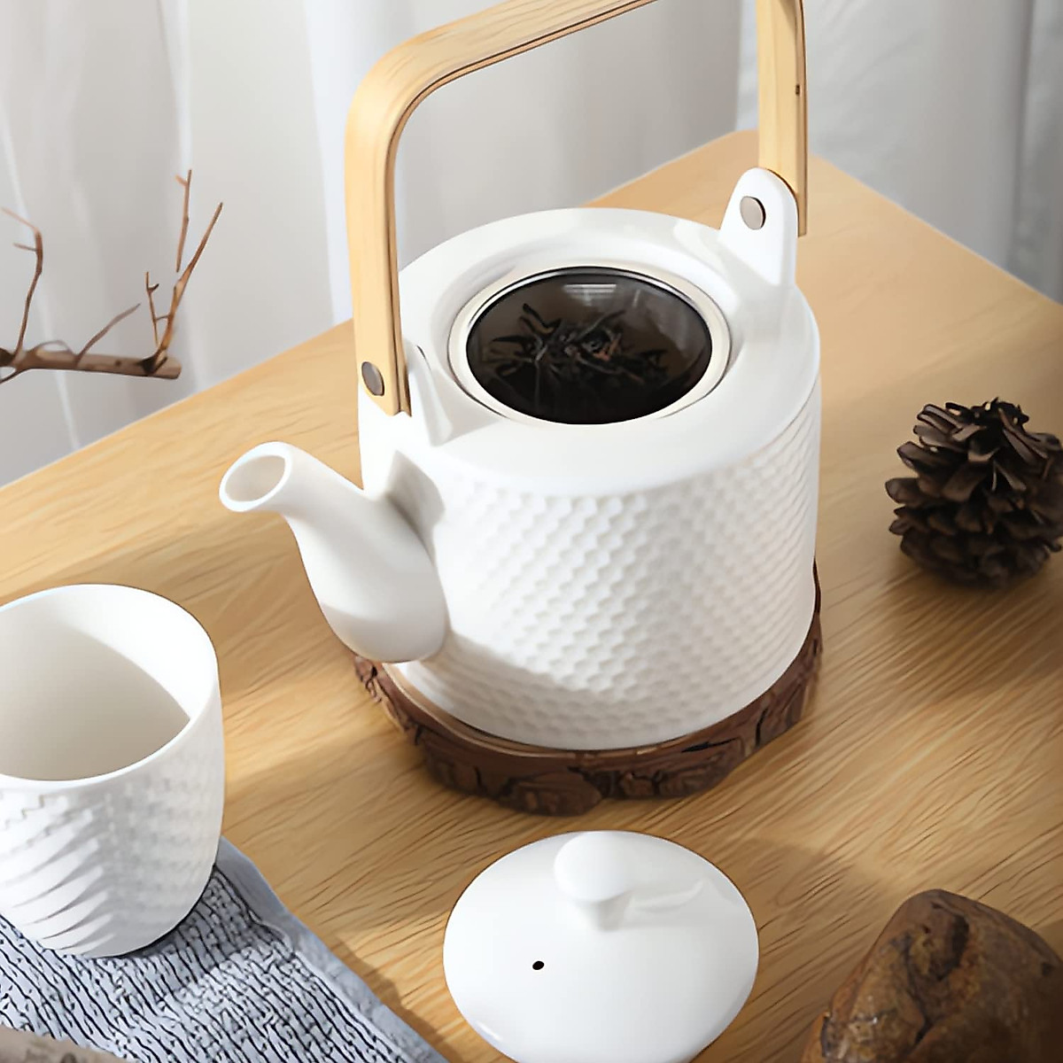 Toichi Japanese Ceramic Tea Cups 6 oz, Teacups Tea Gifts, 1 Cup (Black)