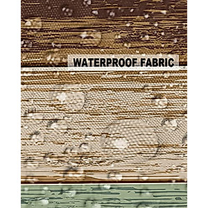 Vandarllin Outdoor Throw Pillows Covers 16X16 Set of 2 Waterproof Sage Green Brown Decorative Zippered Cushion Covers for Patio Furniture, Farmhouse Retro Rustic Barn Wood Texture Lumbar Pillowcases