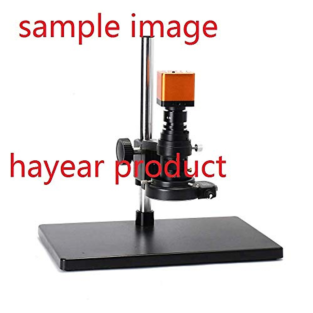 HAYEAR HD 10X-200X Continuously Magnification Zoom C-Mount Lab Monocular Glass Lens 50mm Ring Fixed Magnifier Lens for Soldering Micro-Repair School Teaching