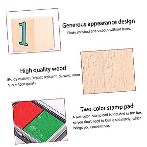 STOBOK Wood Rubber Stamp 2 Sets kidcraft playset Wooden Stamps stampers for Sealing Stamp Wood Rubber Stamp Planner Stamp Bamboo Number Signet Number Stamper Boxed Gift Sealing Stamp