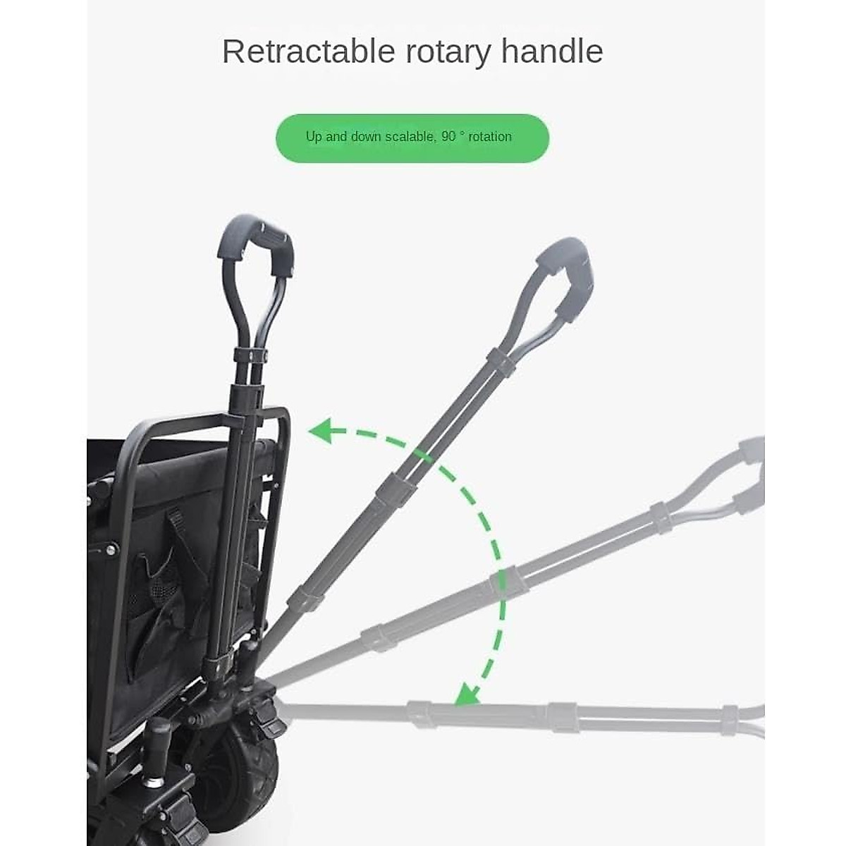 Suuim Garden Wagon Folding Wagon Utility Wagon Foldable Garden Trolley Wagon Heavy Duty Garden Cart with 4 Wheels Beach Wagon Pull Wagon Truck Collapsible W