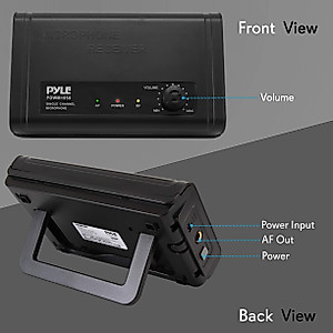 PYLE Compact UHF Wireless Microphone System - Pro Portable Single Channel Desktop Digital Mic Receiver Set w/ 1 Handheld Mic, Receiver Base, USB Cable, Battery, for Home, PA, Karaoke, DJ PDWM1950