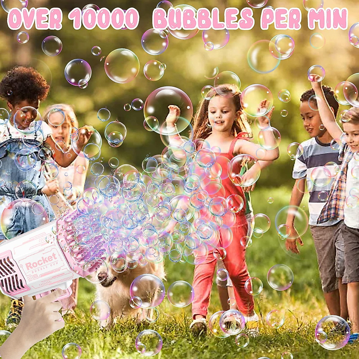 Bubble Machine Gun - 69 Holes with Colorful Lights
