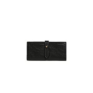Madewell Women's The Leather Post Wallet, True Black, One Size